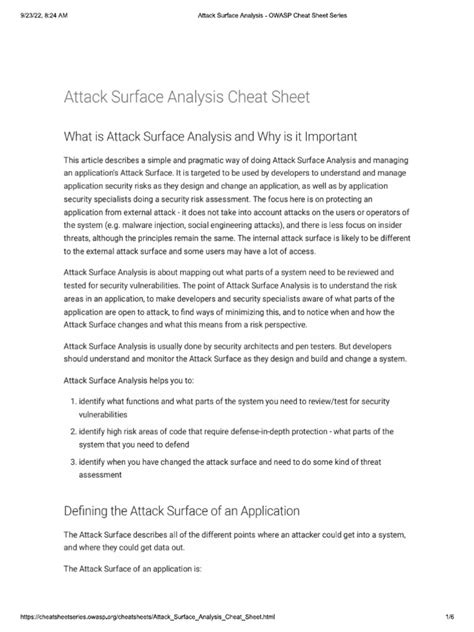Owasp Attack Surface Analysis Cheatsheet Pdf