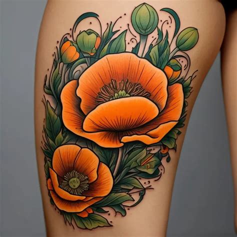 California Poppy Tattoos Meaning Symbolism 88 Designs Hbtat2