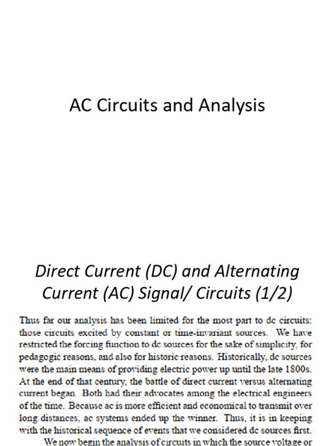 Ac Ckts And Analysis Pdf Electrical Impedance Ac Power