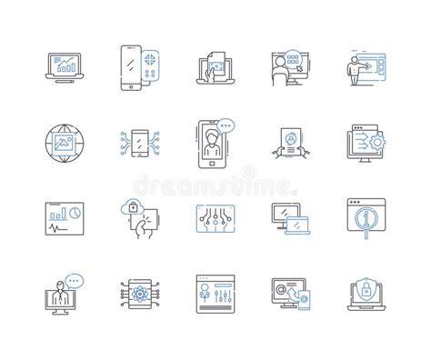Systems Line Icons Collection Integration Optimization Automation Complexity Efficiency