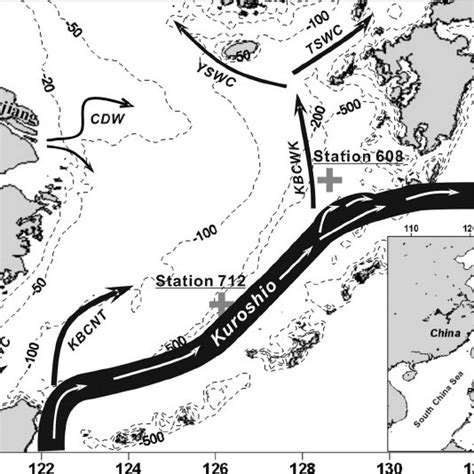 Map Of The Ecs Showing The Approximate Bottom Topography And