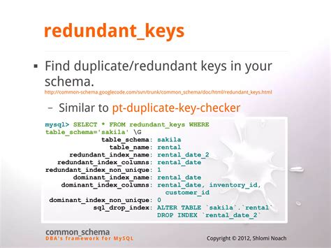 common schema dba s framework for mysql ppt