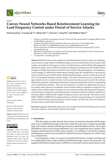 Pdf Convex Neural Networks Based Reinforcement Learning For Load