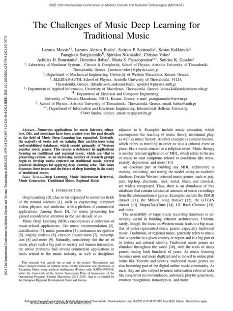 The Challenges Of Music Deep Learning For Traditional Music Download Free Pdf Deep Learning