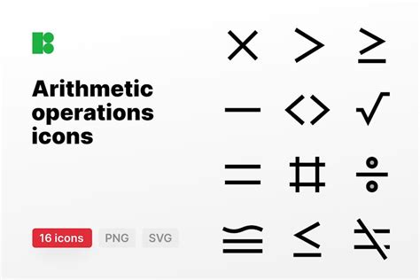 Arithmetic Operations Icons Ft Calculation And Calculator Envato Elements