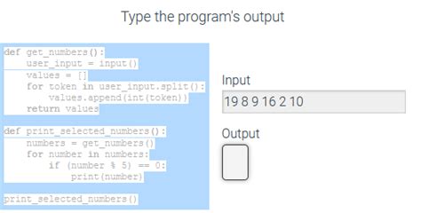 Solved Type The Programs Output Def Getnumbers