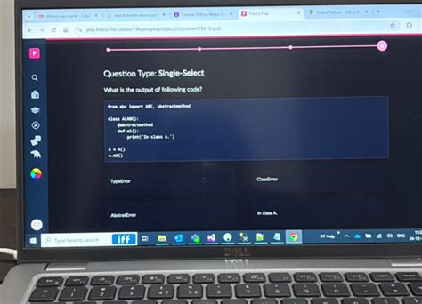 question type single select what is the output of following code python