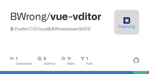 GitHub BWrong vue vditor 基于vditor实现的vue版本的markdown编辑器