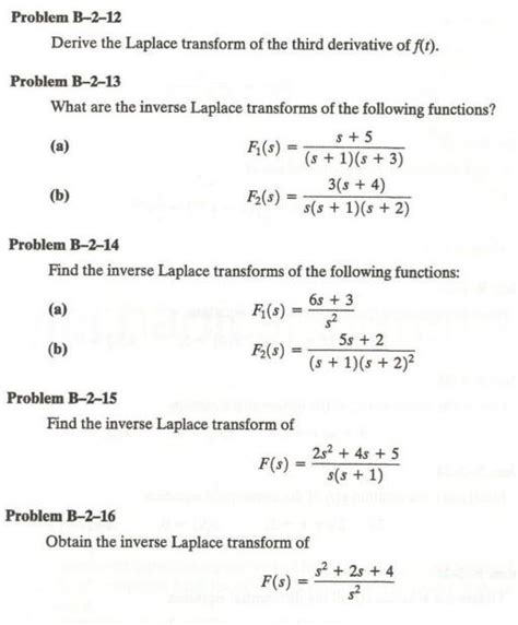 Solved Problem B 2 12 Derive The Laplace Transform Of The