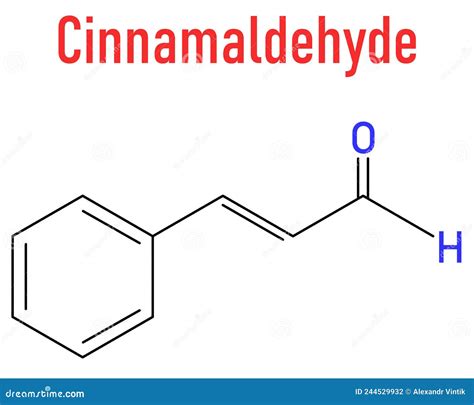 Cinnamaldehyde Or Cinnamic Aldehyde Cinnamon Flavor Molecule Skeletal