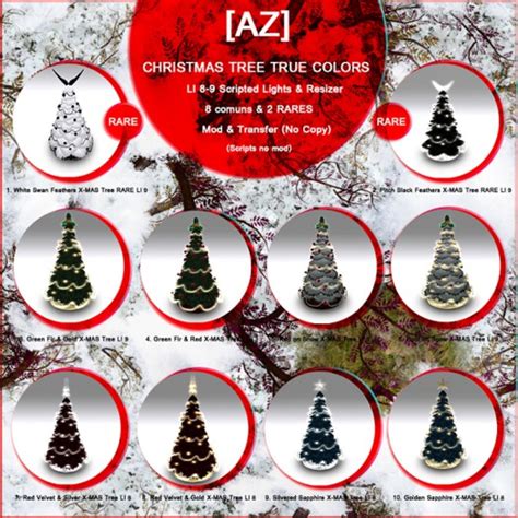 Second Life Marketplace [az] 6 Gold On Snow Christmas Tree