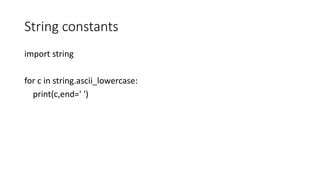 Lecture Python String Ewurc PPT