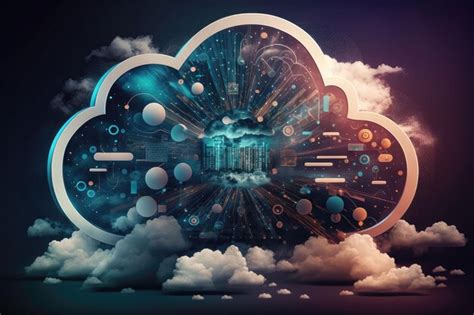 Premium Photo D Cloud Big Data Cloud Model AI Generation