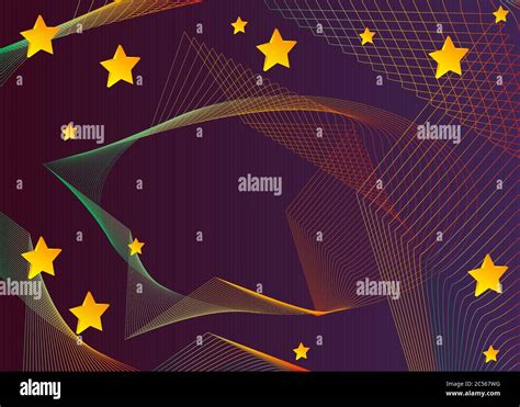 Abstract Background With Dynamic Linear Waves Modern Vibrant Colored Poster Composition Of