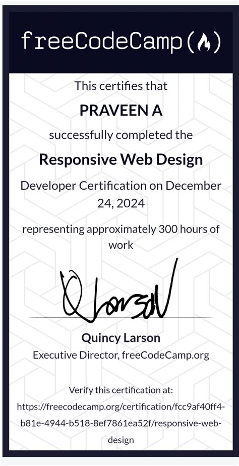 i am happy to share that i have completed web design in free code camp praveen a