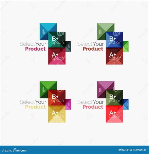 Set Of Abstract Square Interface Menu Navigation Button Stock Illustration Illustration Of
