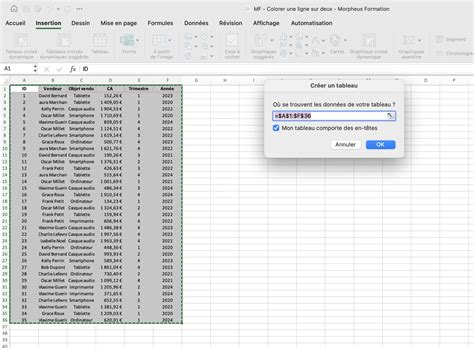 Comment Colorer Une Ligne Sur Deux Sur Excel Morpheus Formation