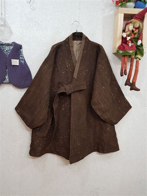 남 감물염색 모시 두루마기 헬로마켓