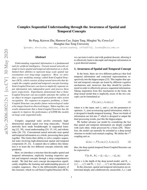 Pdf Complex Sequential Understanding Through The Awareness Of Spatial