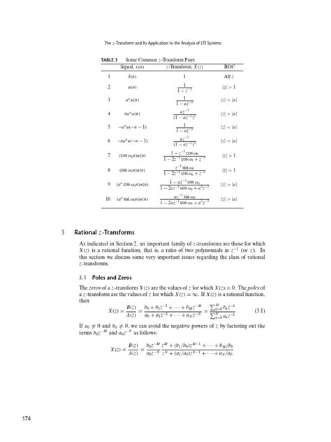 z transform table pdf