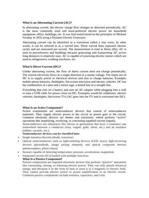 Active And Passive Component Pdf Inductor Electronic Component