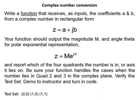Solved Complex Number Conversion Write A Function That