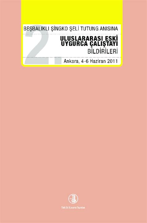 Pdf Old Uyghur Preserved In Modern Uyghur