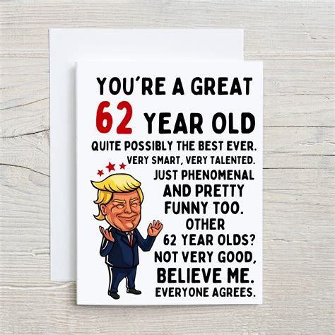 62nd Birthday Card Funny 62nd Birthday Card 62nd Birthday T Idea
