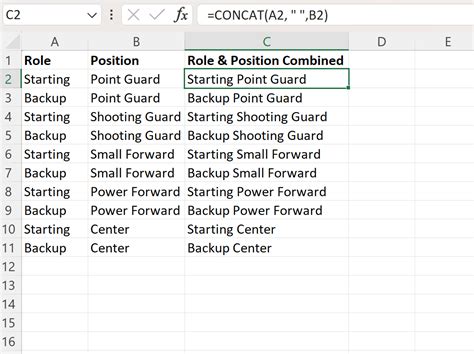 Excel How To Combine Values From Two Columns With Space