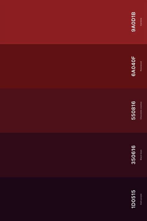 40 Shades Of Maroon Color Palette Names Hex Rgb And Cmyk Codes