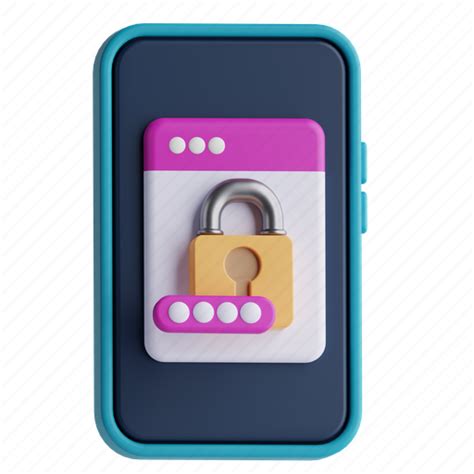 Mobile Device Security Mobile App Permissions Privacy Lock 3d Illustration Download On