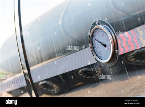 Manometer To Control Temperature In Tank Truck Stock Photo Alamy