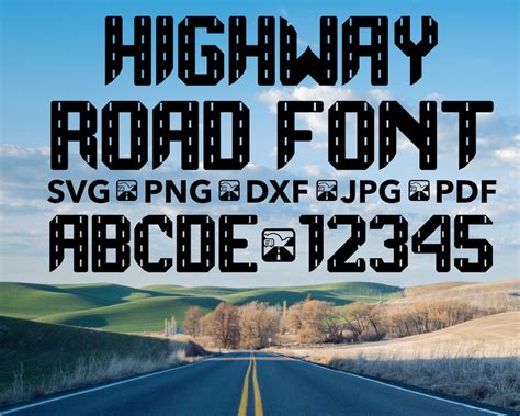 Highway Road Font Svg Road Font Png Highway Driving Font Highway Alphapack Svg Png Dxf 