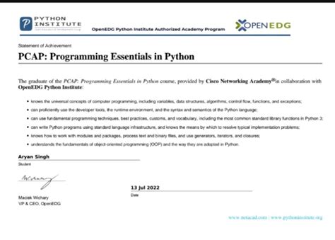 Aryan Singh On Linkedin Python Ciscocertification Jsushikohaba