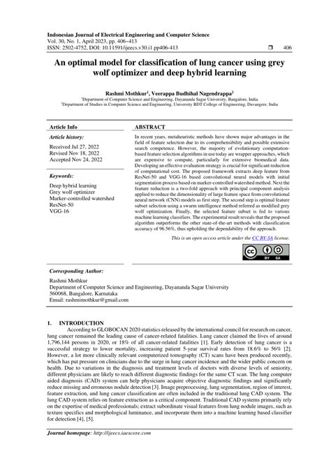 Pdf An Optimal Model For Classification Of Lung Cancer Using Grey