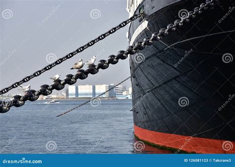 Scene Of The Ship Anchoring In The Port Stock Image Image Of View