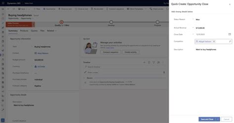 close opportunities effortlessly by prepopulating attributes