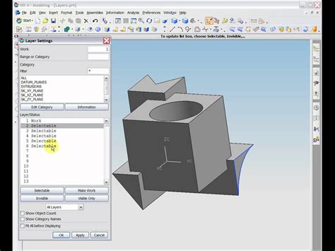 Unigraphics Tutorials Tutorial 6 Layers Youtube