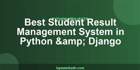 Student Result Management System Python Django 2024