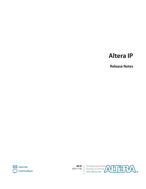Altera IP Release Notes Ethernet Interlaken PCIe Cores
