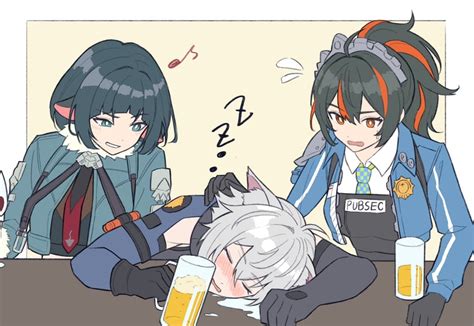 Jane Doe Zhu Yuan And Seth Lowell Zenless Zone Zero Drawn By Dwun