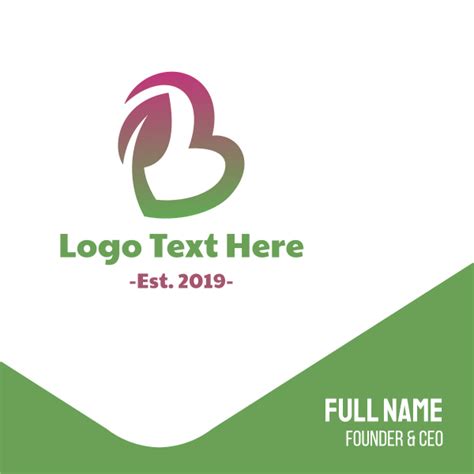 Gradient Heart Shape Leaf Business Card Brandcrowd Business Card Maker