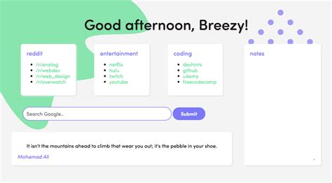 My Own Start Page Working On The Notes Functionality With The Chrome Storage API Scrolller
