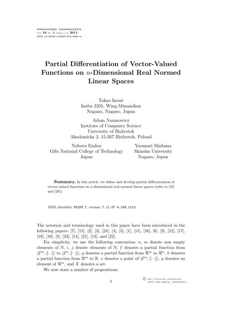 Pdf Riemann Integral Of Functions From R Into Real Normed Space