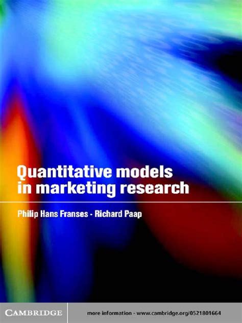 Quantitative Models In Marketing Research Pdf