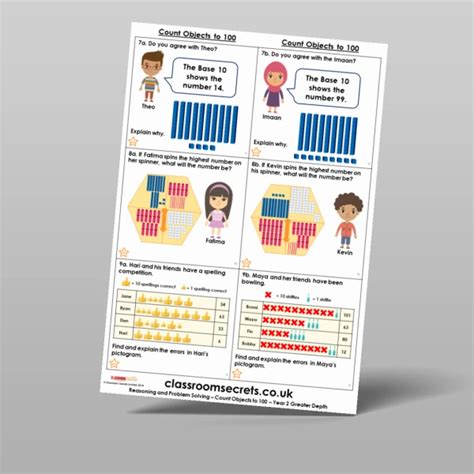 year 2 count objects to 100 reasoning and problem solving resource