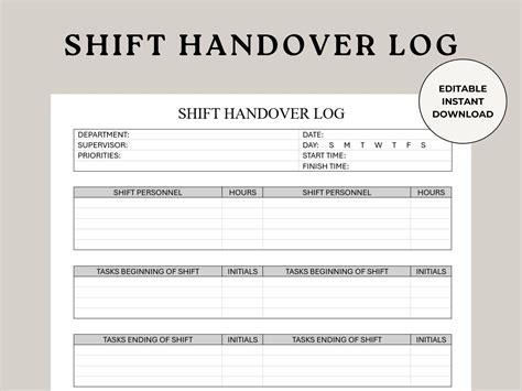Shift Handover Log End Of Shift Form End Of Shift Log Shift End Log Handover Organizer Shift Handover Log End Of Shift Form End Of Shift Log Shift End Log Handover Organizer