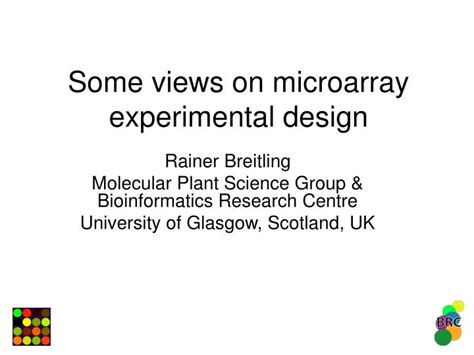 ppt some views on microarray experimental design powerpoint