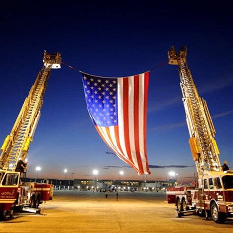 Polyester American Flag With Wind Slits For Hanging On Fire Trucks And C