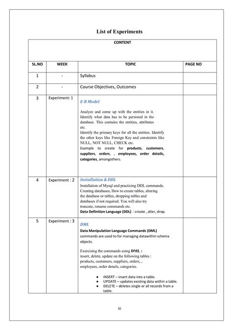 Database Management Systems Lab Manual Kr20 Csepdf